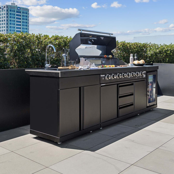 Gasmate Saturn Kitchen with 6 Burner BBQ Sink Module & Single Drinks F
